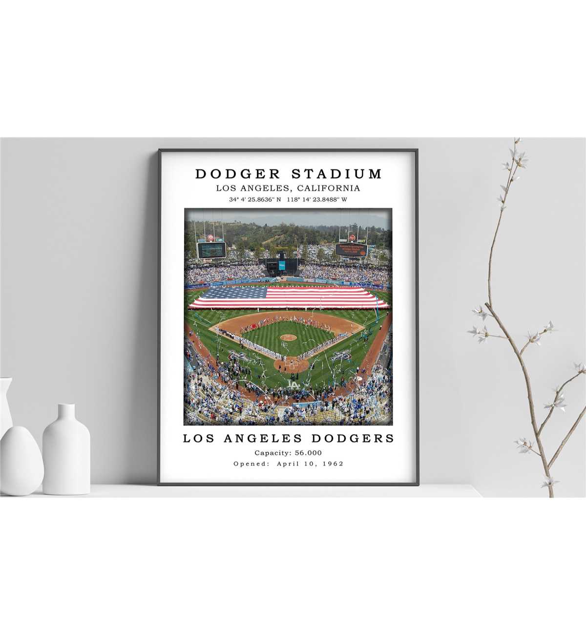 Dodger Stadium Canvas Poster | Dodger Stadium Poster - Inspire Uplift