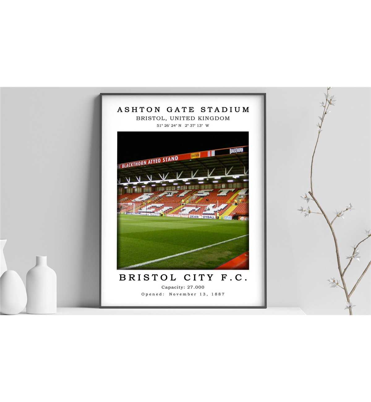 Ashton Gate Stadium Canvas Poster | Ashton Gate | Inspire Uplift