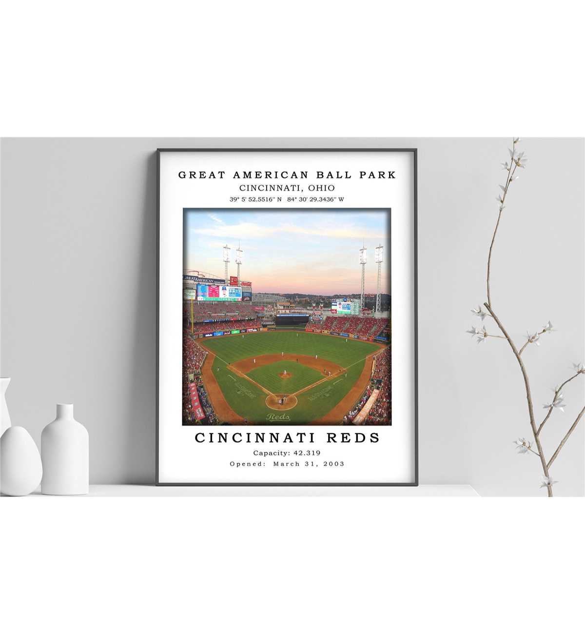 Great American Ballpark Stadium Poster | Stadium Canvas | Inspire Uplift