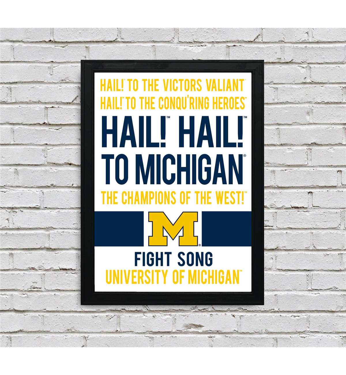 Limited Edition Michigan Wolverines Fight Song Poster - | Inspire Uplift