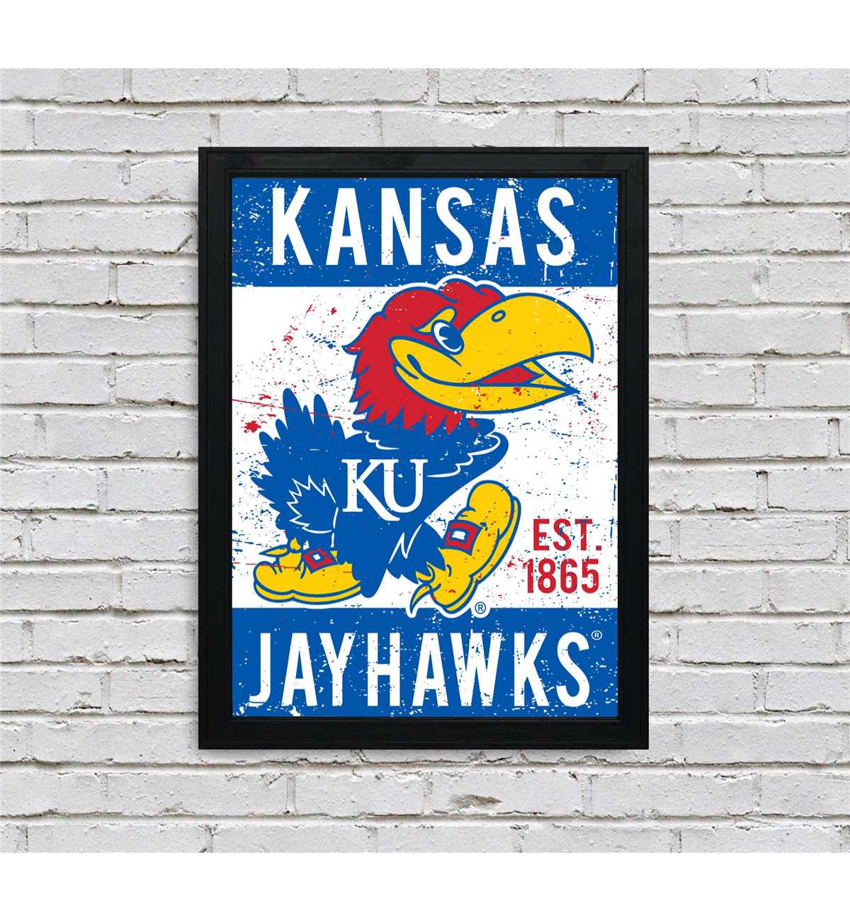 Limited Edition Kansas Jayhawks Mascot Logo Poster Art | Inspire Uplift