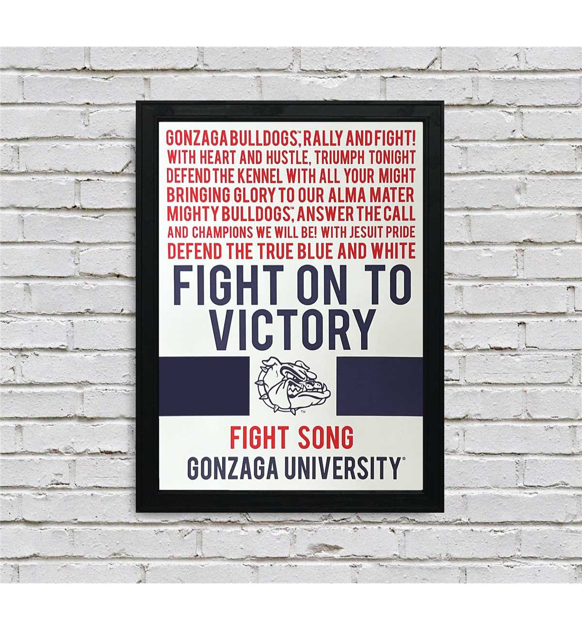 Limited Edition Gonzaga Bulldogs Fight Song Poster - - Inspire Uplift