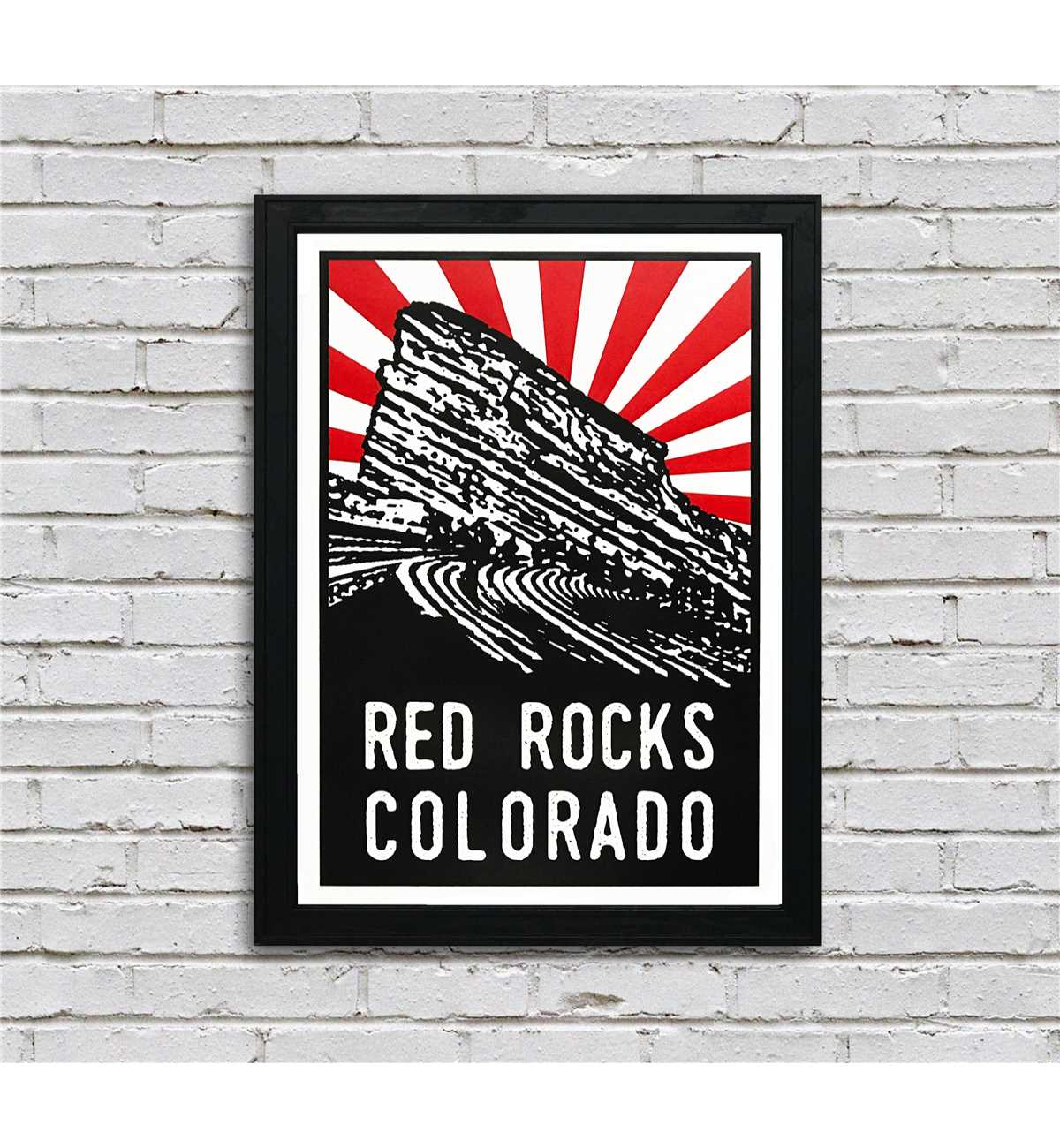 Limited Edition Red Rocks Poster Art with Red | Inspire Uplift