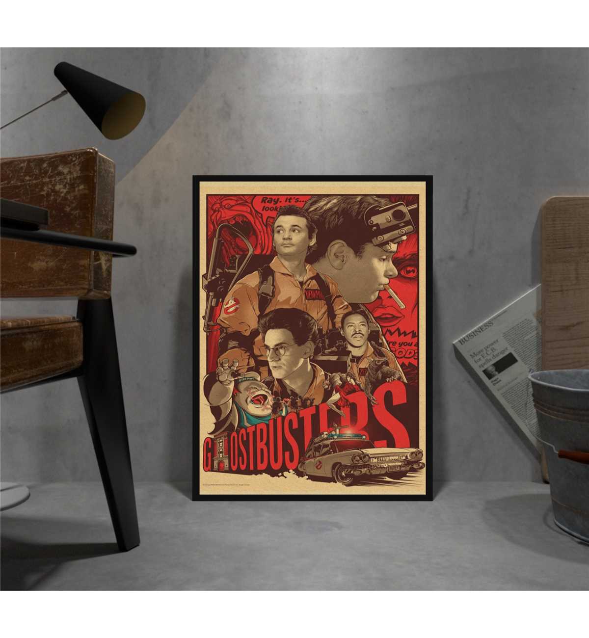 Ghostbusters Retro Poster, Kraft Paper Print, Movie Wall - Inspire Uplift
