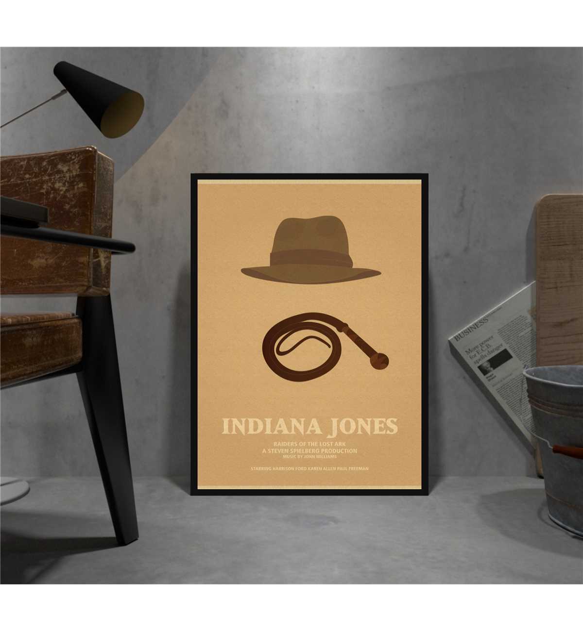 Indiana Jones Retro Poster, Kraft Paper Print, Movie | Inspire Uplift