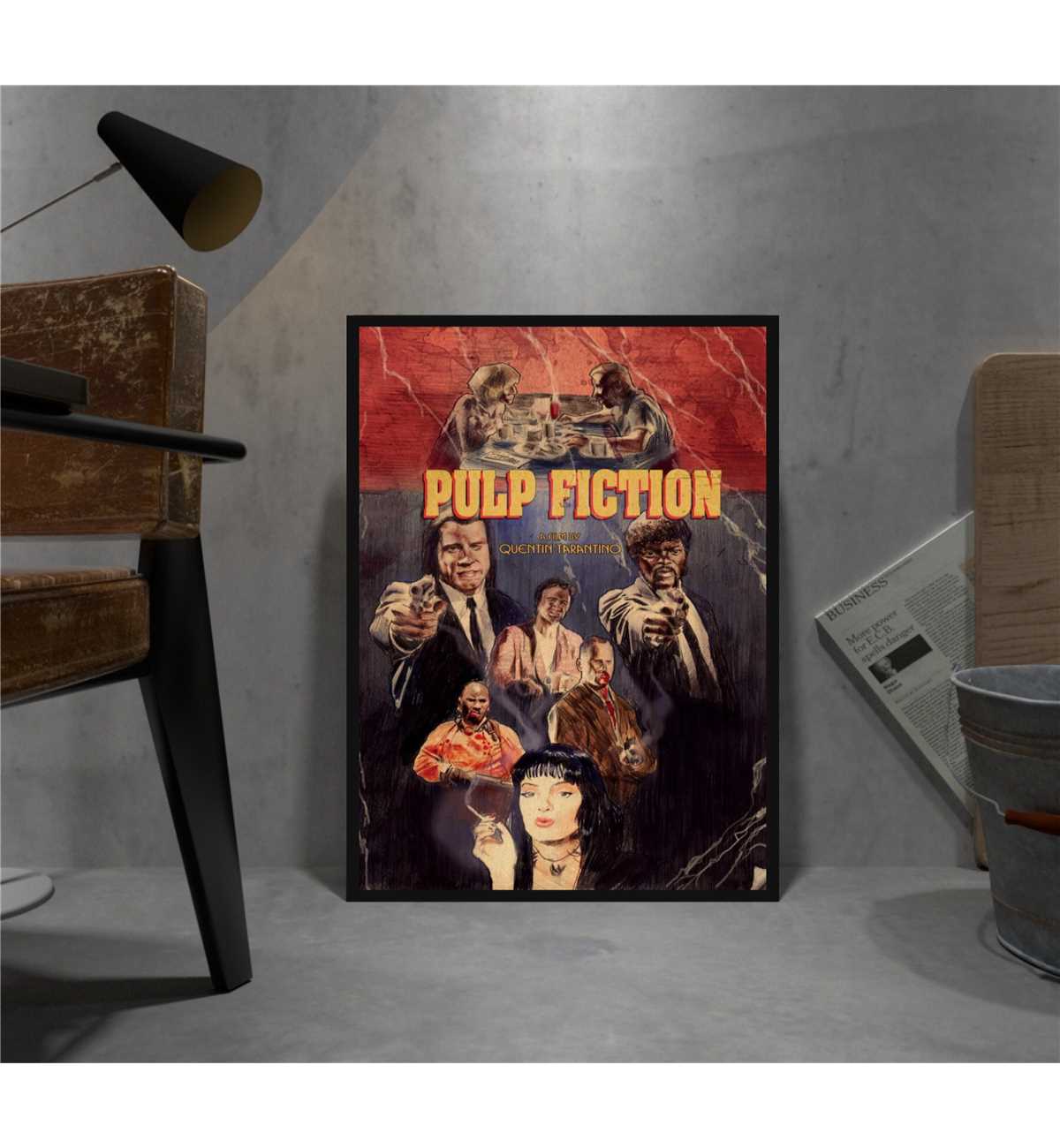 Pulp Fiction Retro Poster, Kraft Paper Print, Movie - Inspire Uplift