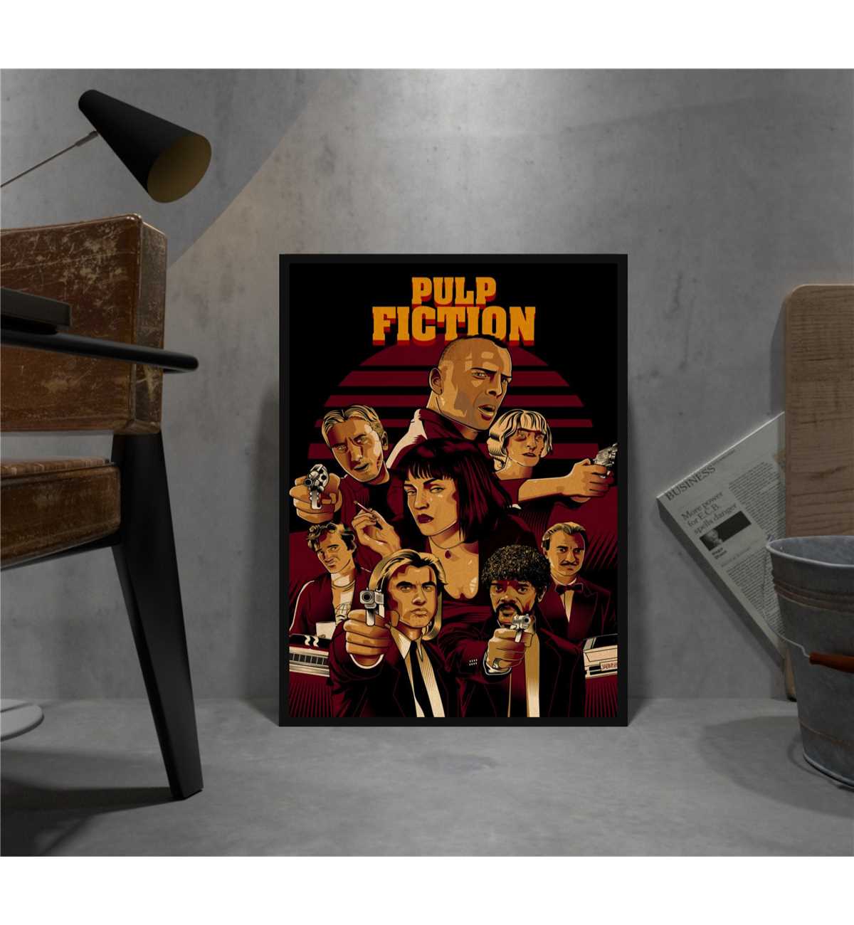 Pulp Fiction Retro Poster, Kraft Paper Print, Movie | Inspire Uplift