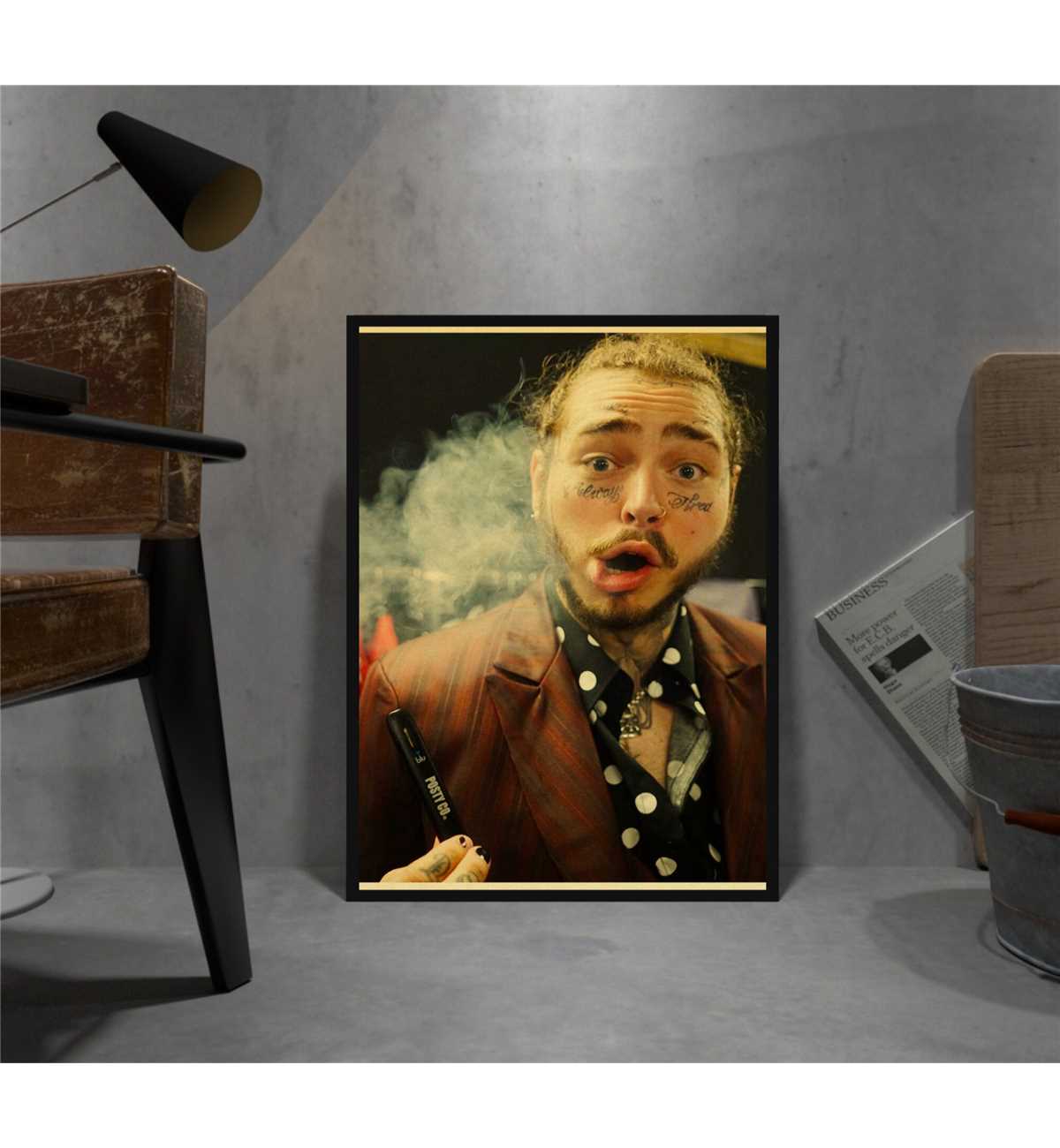 Post Malone Retro Poster, Kraft Paper Print, Movie - Inspire Uplift