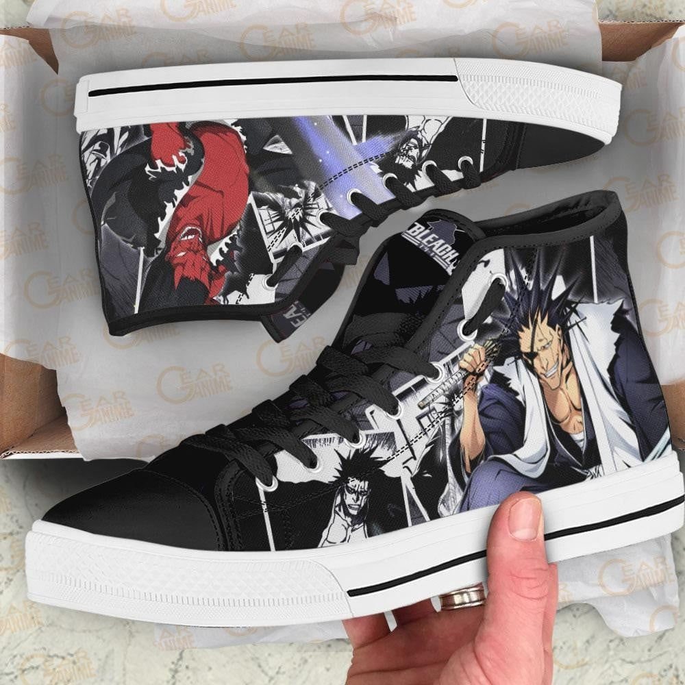 Kenpachi Bankai High Top Shoes Custom Bleach Anime For Fans | Inspire ...