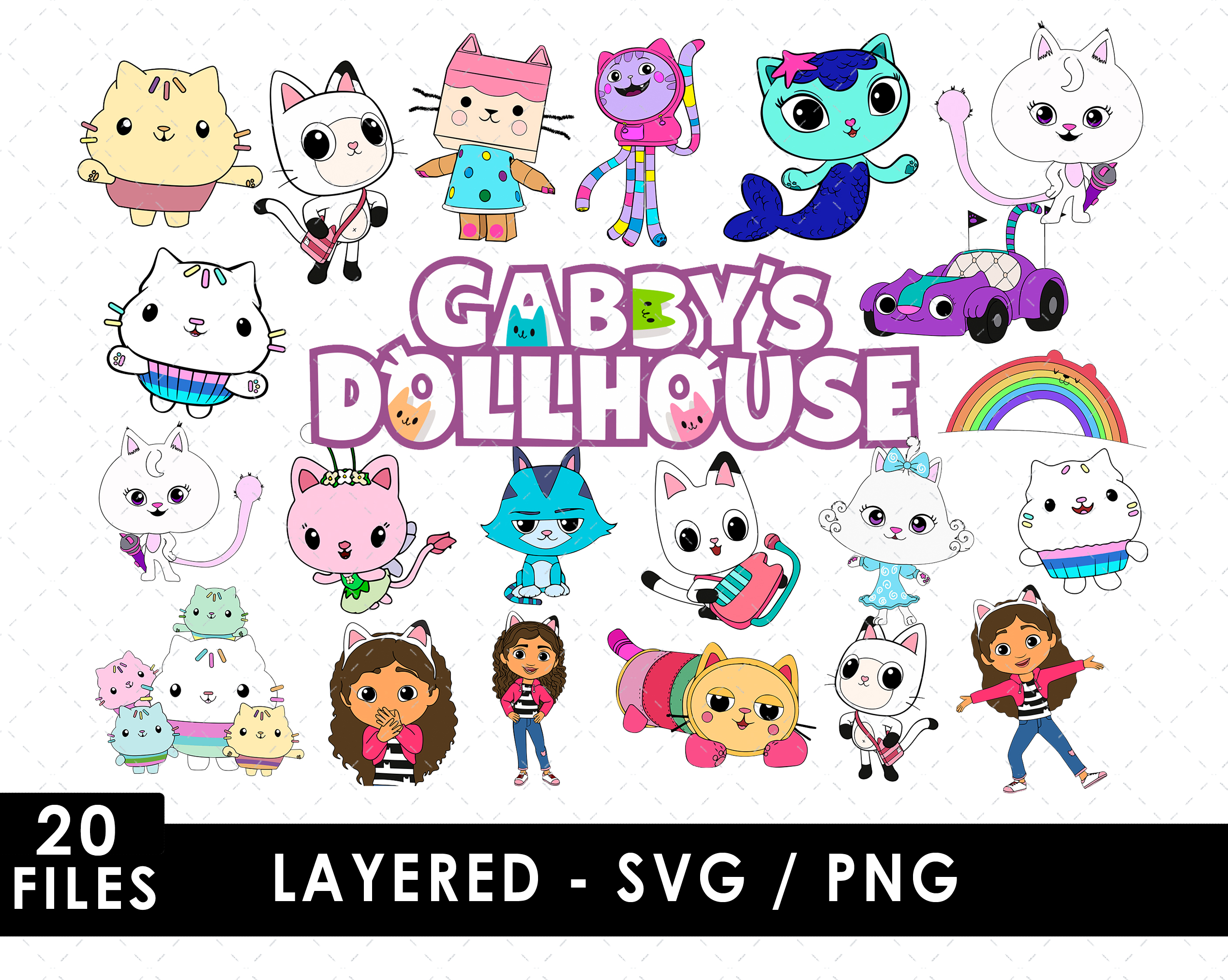 Gabby Dollhouse Svg Files, Gabby Dollhouse Png Files, Vector | Inspire ...