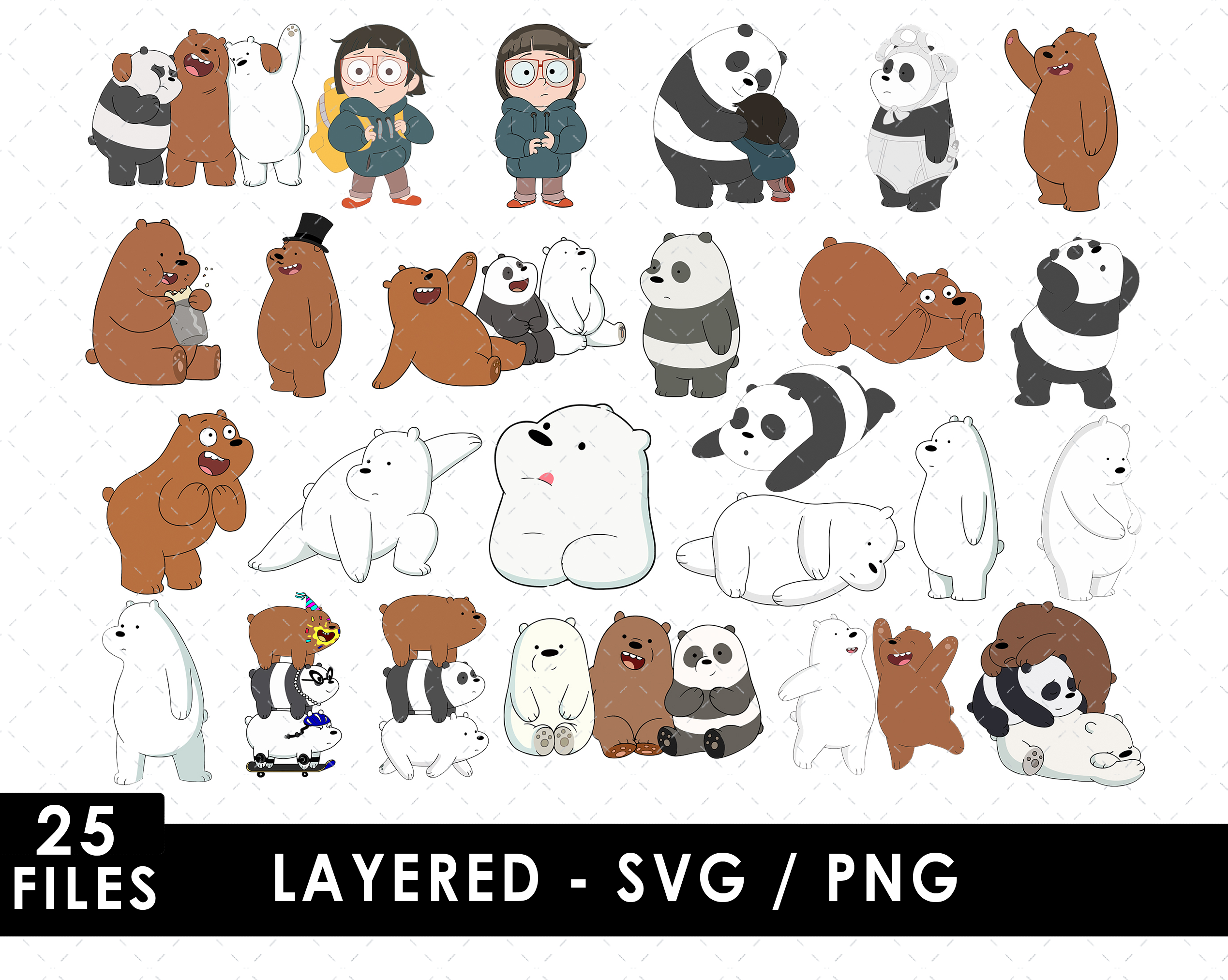 We Bare Bears Svg Files, We Bare Bears Png Files, Vector Png | Inspire Uplift