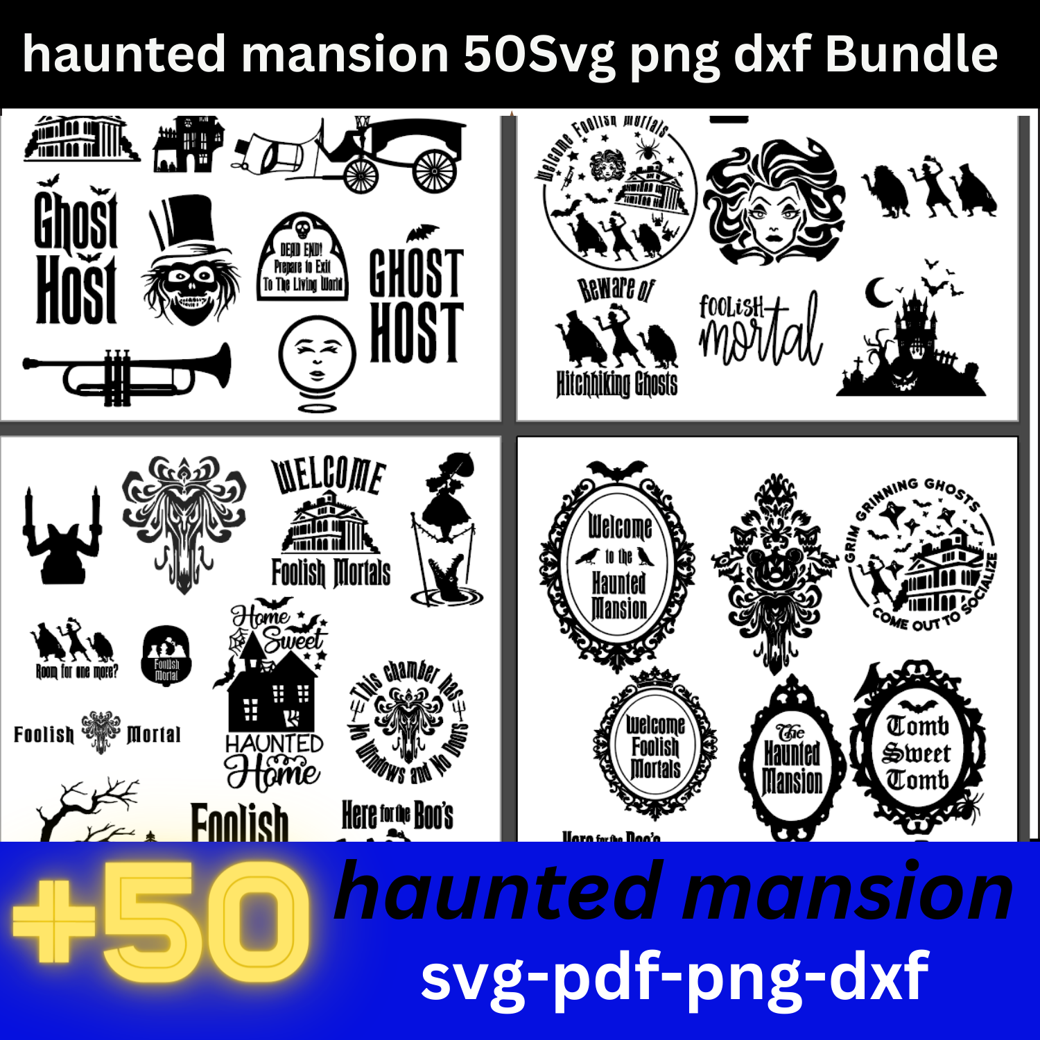 haunted mansion 50Svg png dxf Bundle ,haunted mansion 50Svg | Inspire ...
