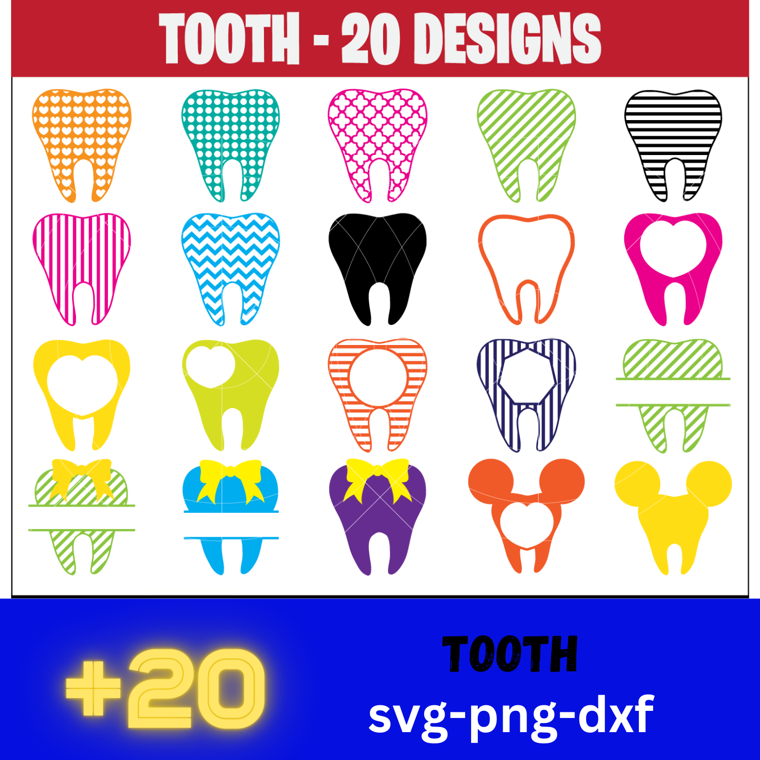 Tooth svg png dxf , digital fils | Inspire Uplift