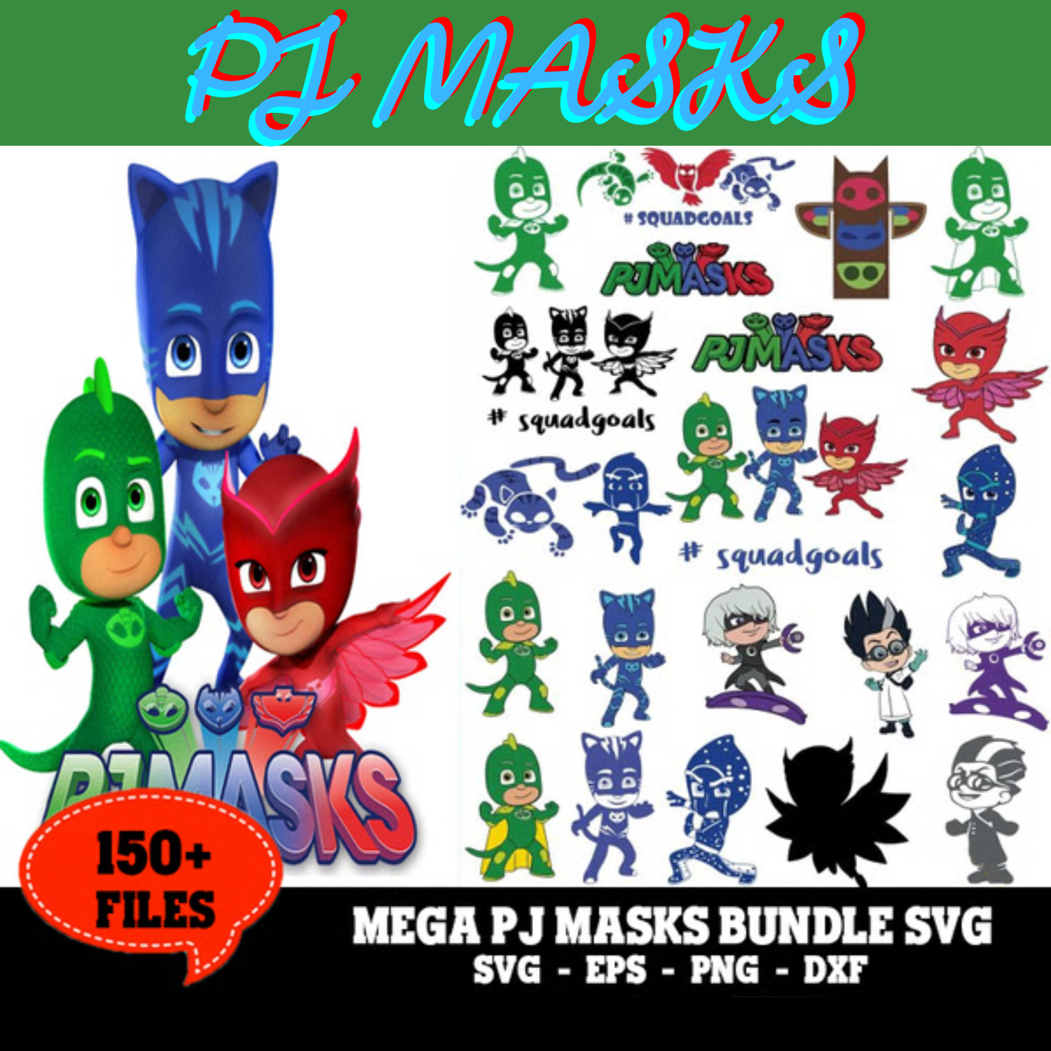 150 Files PJ Masks Svg Bundle, Disney Svg, PJ Masks Svg.Conn | Inspire ...