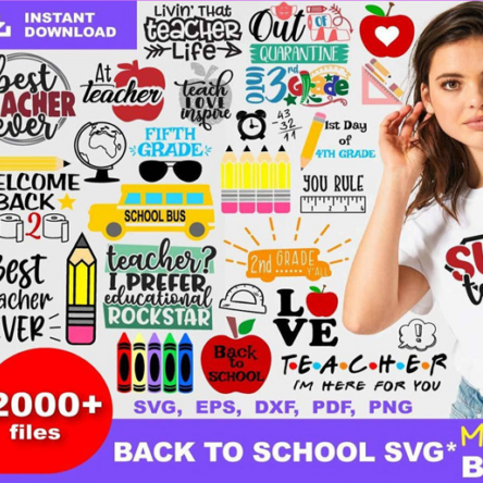 School Bundle SVG, School SVG, Back to School SVG, Elementar | Inspire ...