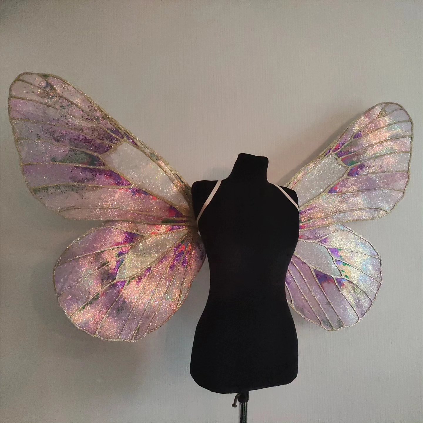 Sparkling fairy wings big pink and golden wings adult | Inspire Uplift