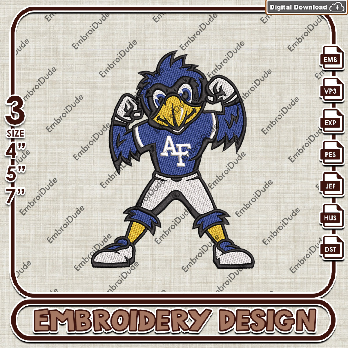 Air Force Falcons NCAA Logo Emb Files, Air Force Falcons Mas | Inspire ...