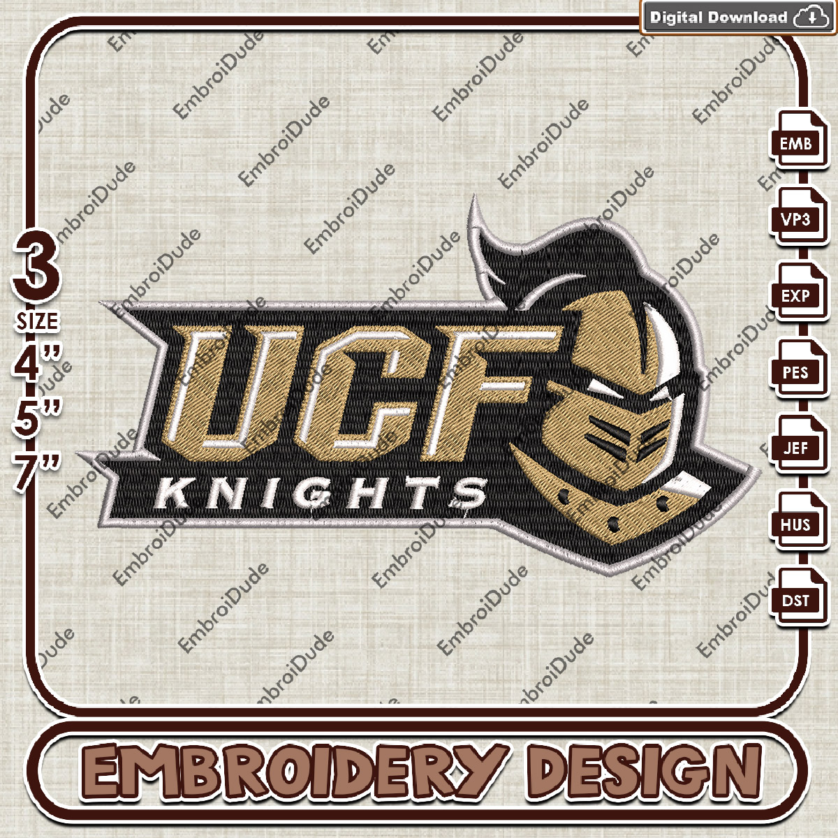 UCF Knights NCAA Logo Emb Files, NCAA UCF Knights Embroidery - Inspire ...