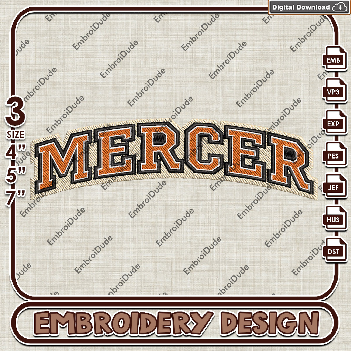 Ncaa Mercer Bears, Machine Embroidery Files, Mercer Bears Lo | Inspire ...