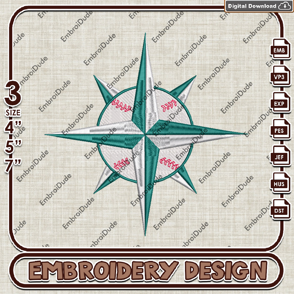 MLB Seattle Mariners Logo Embroidery design, MLB Logo Team e | Inspire ...