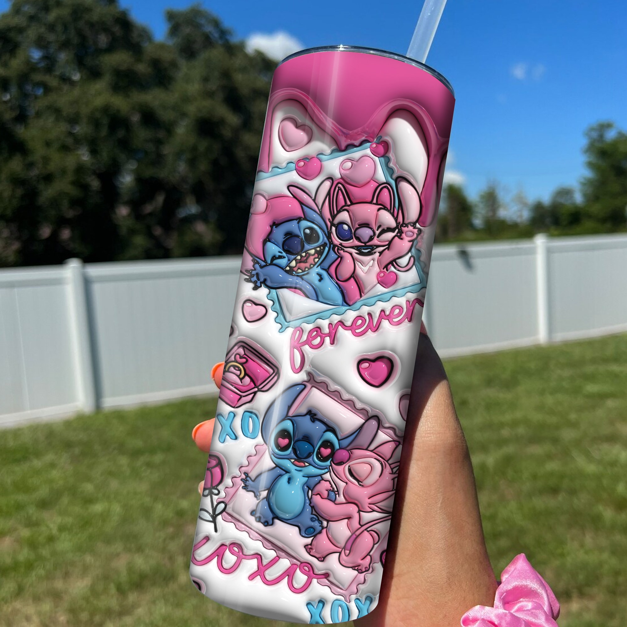 3D Inflated Stitch Valentine Tumbler PNG, 3D Stitch Inflated | Inspire ...