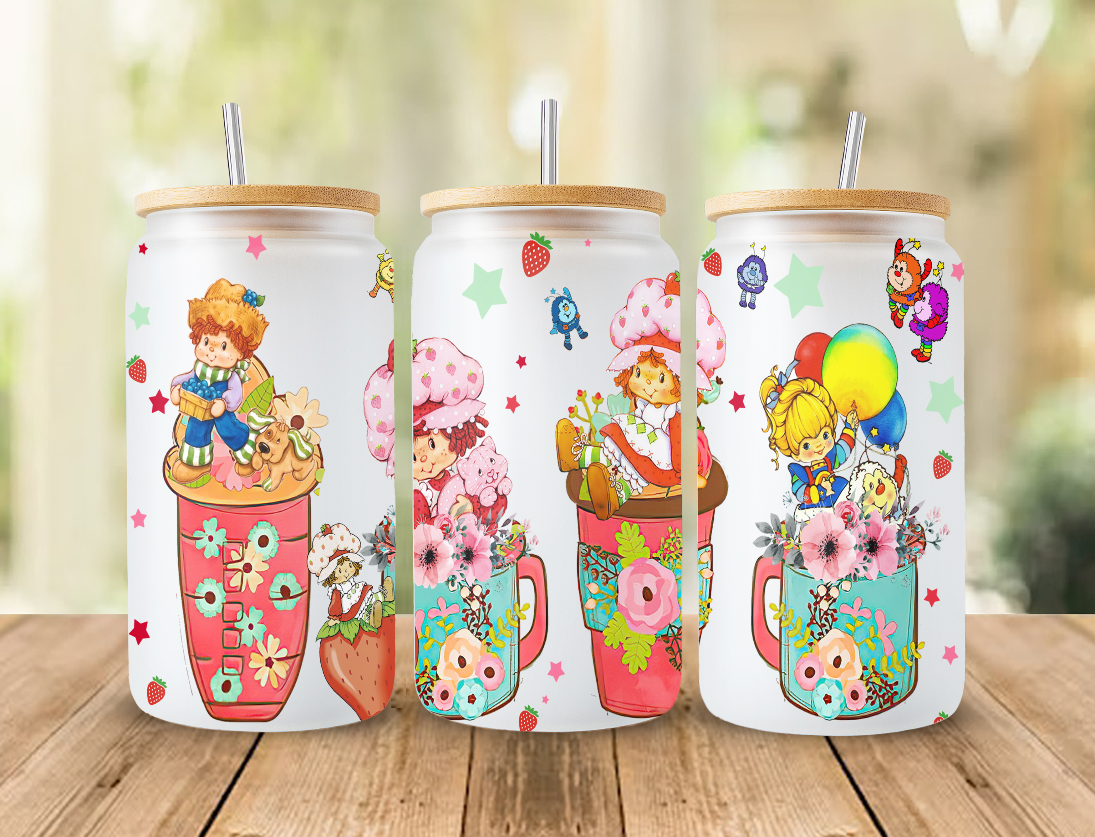 Cartoon 80s Glass Can, 80s cartoons png, rainbow girl floral | Inspire ...