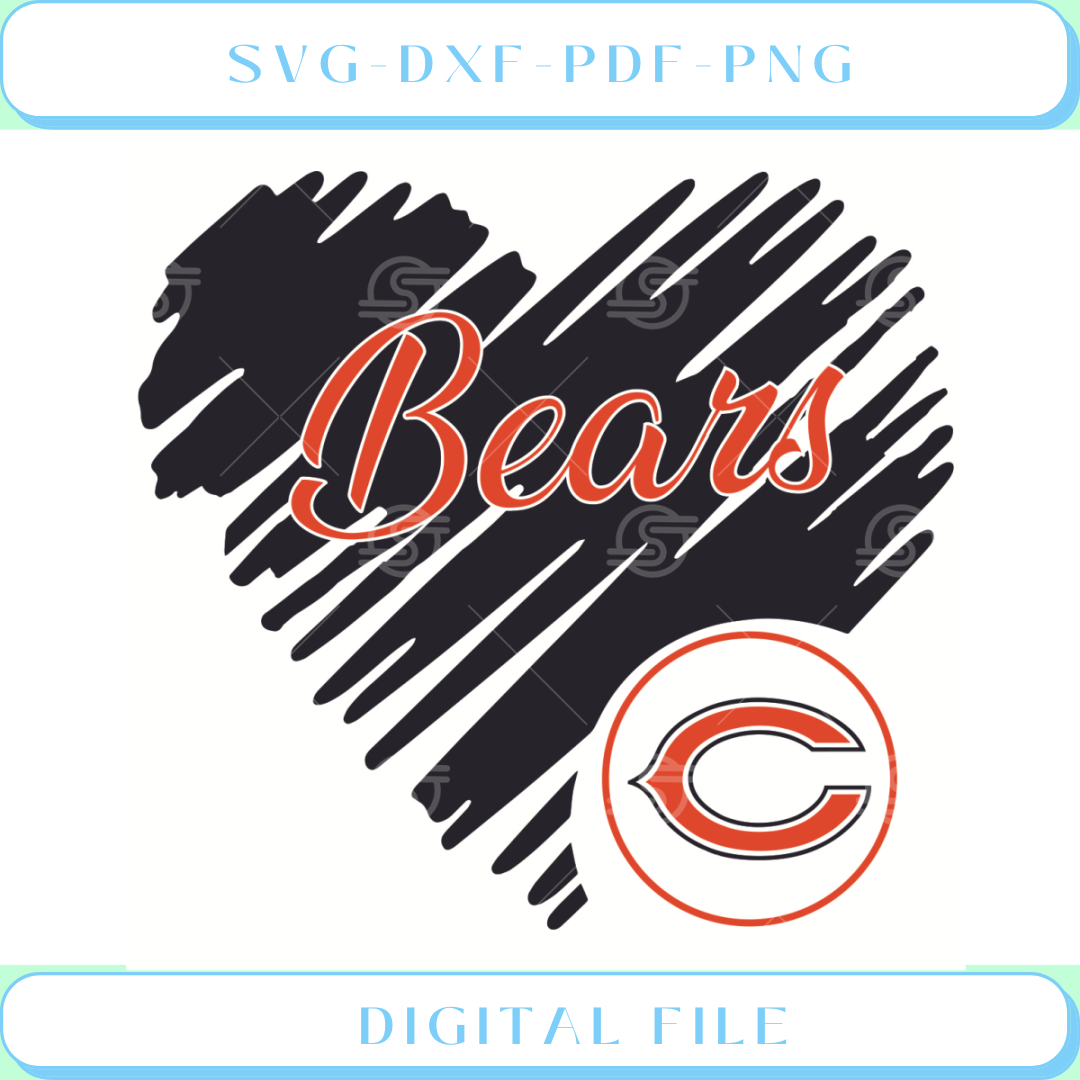 Heart Chicago Bears Svg Sport Svg, Heart Svg, Chicago Bears | Inspire ...