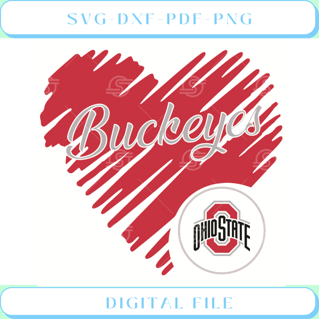 Heart Ohio State Buckeyes Svg Sport Svg, Heart Svg, Buckeyes - Inspire ...