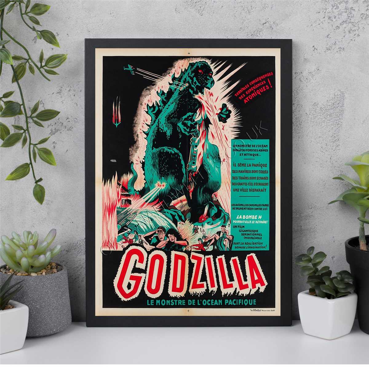 Godzilla Vintage Movie Poster 1950s French - High Quality Pr | Inspire ...