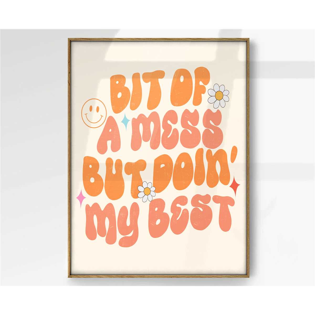Hippie Wall Art, Aesthetic Quote Print, Retro Wall Art, Groo | Inspire ...