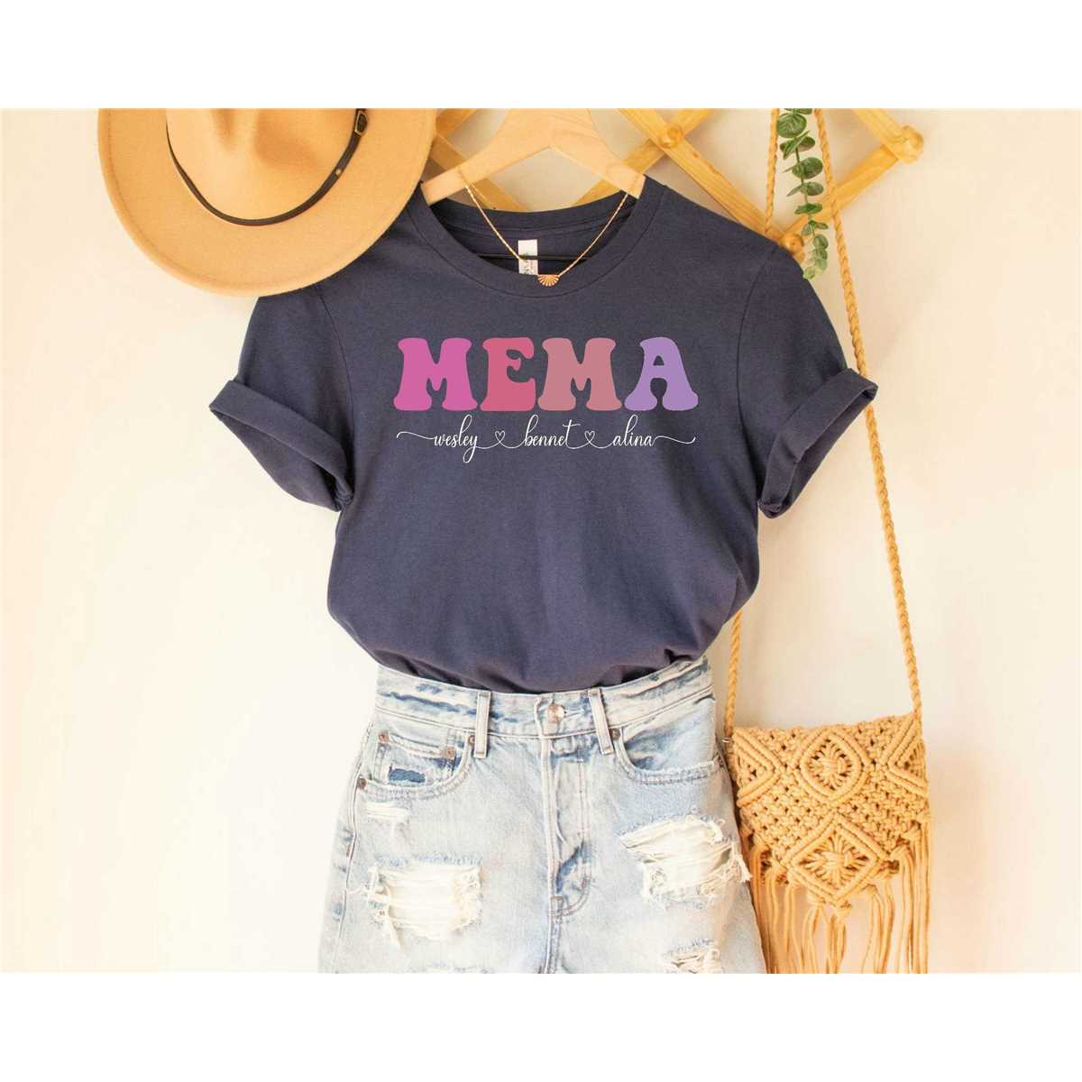 Custom Mema with Kids Names Shirt for Grandma | Inspire Uplift