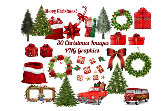 30 Christmas Clip Art Png Bundle | Inspire Uplift