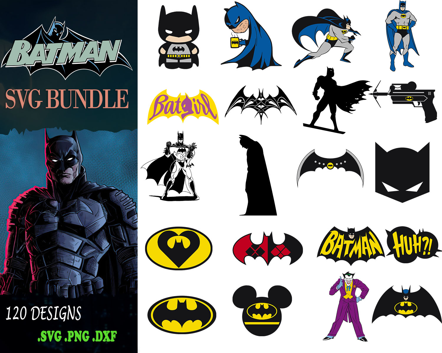 120 Designs Batman Bundle SVG | Inspire Uplift