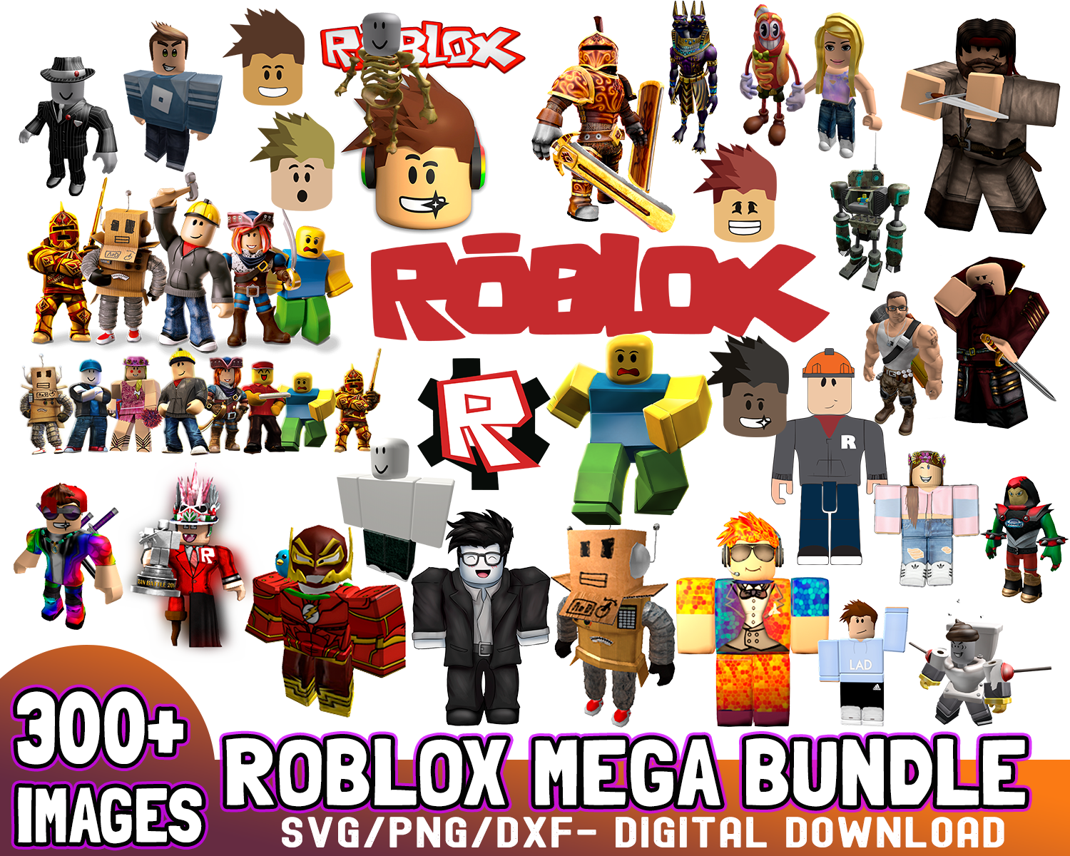 Roblox Mega Bundle 300 SVG, PNG Images | Inspire Uplift
