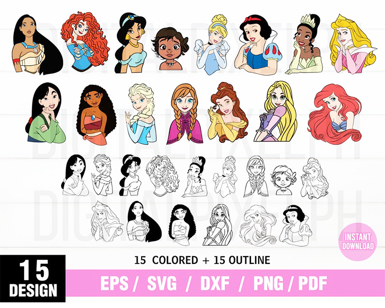 Disney Princess Svg Bundle | Inspire Uplift
