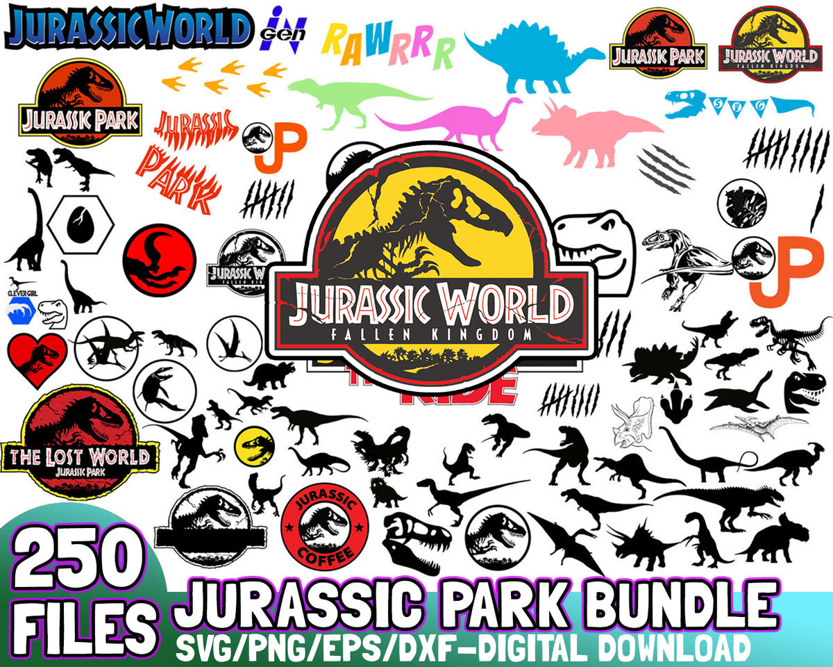 250 Files Jurassic Park Bundle SVG Cutting Files Design | Inspire Uplift