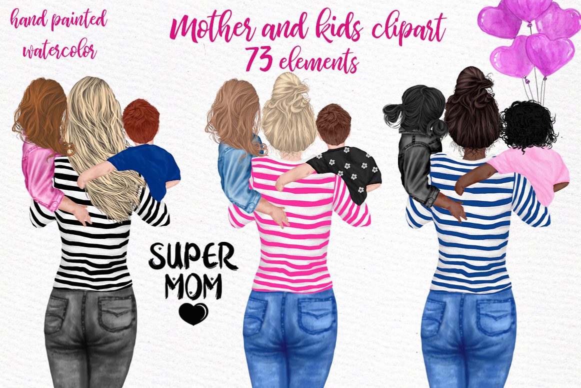 Mother And Children Clipart Png, Mothers Day Png, Children C - Inspire ...