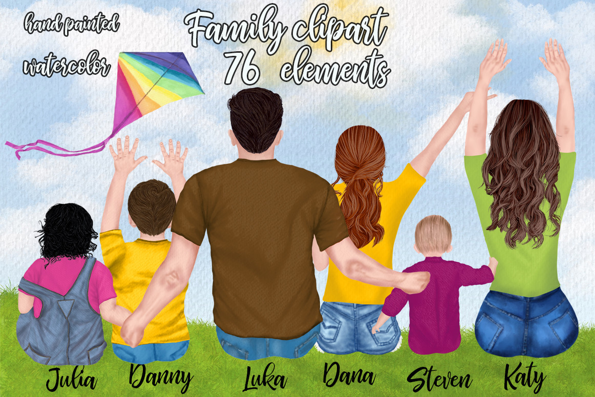 Hand Painted Family Clipart Png, Family Clipart, Family Sitt | Inspire ...