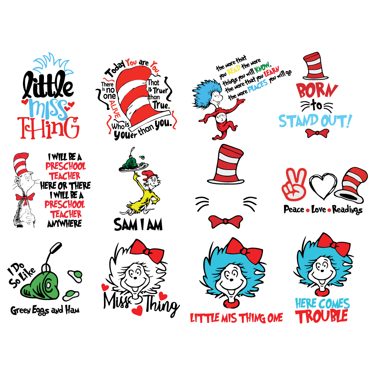 Dr Seuss Letters Svg | Inspire Uplift