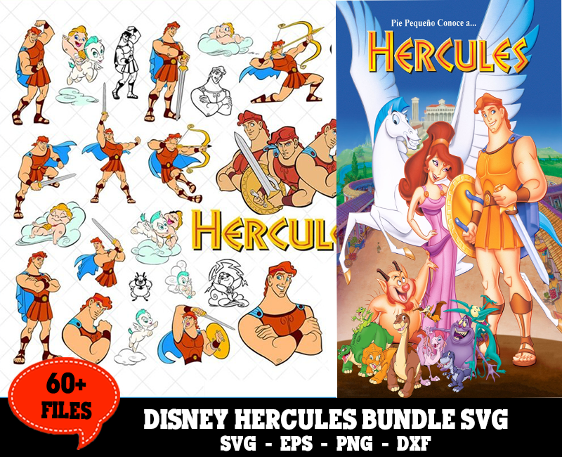 60 Files Disney Hercules Bundle Svg, Disney Svg, Hercules Sv | Inspire ...
