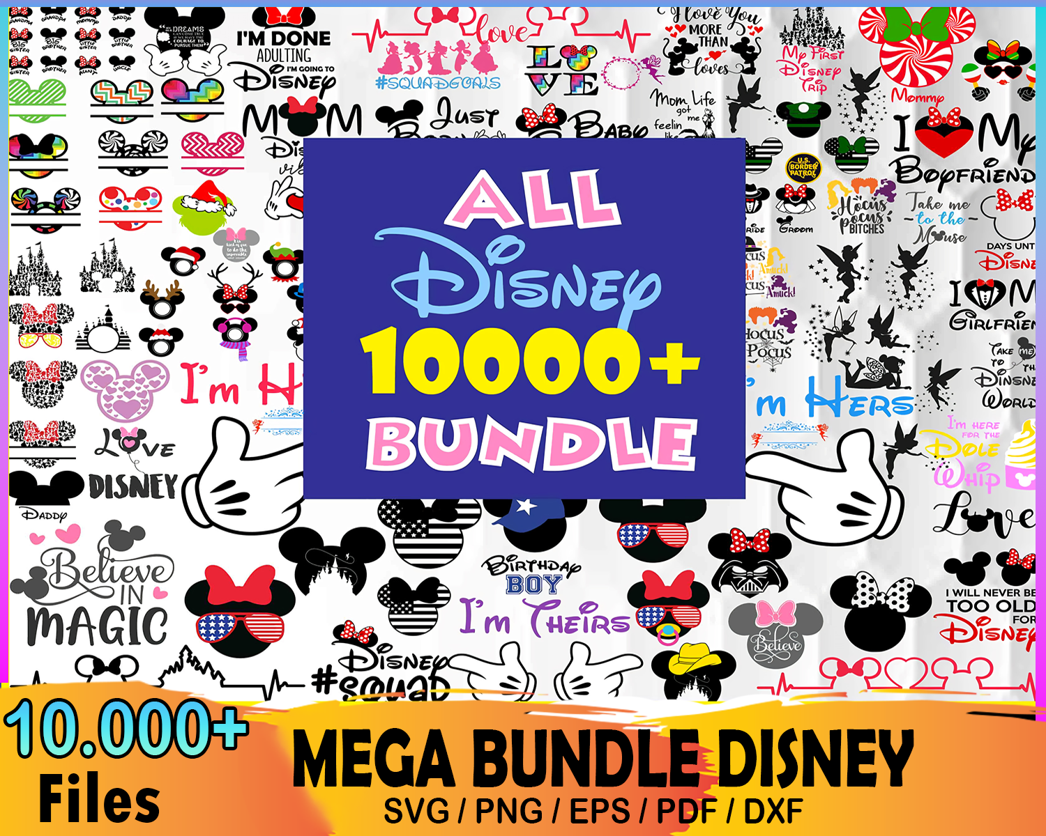 10000 Disney Svg Bundle, Mickey Svg, Elsa Svg - Inspire Uplift