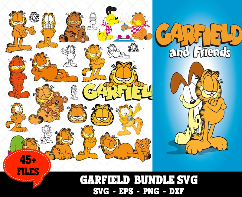 45 Files Garfield Bundle Svg, Cartoon Svg, Garfield Svg | Inspire Uplift