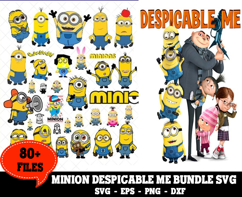 80 Files Despicable Me Minions Bundle Svg, Minion Svg, Carto | Inspire ...