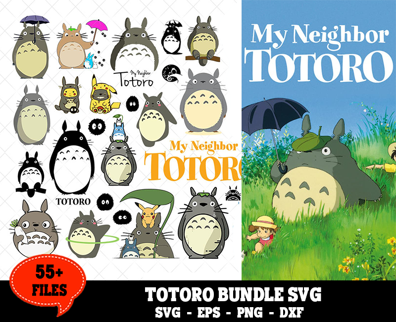 55 Files My Neighbor Totoro Bundle Svg, Totoro Svg, Ghibli S | Inspire ...