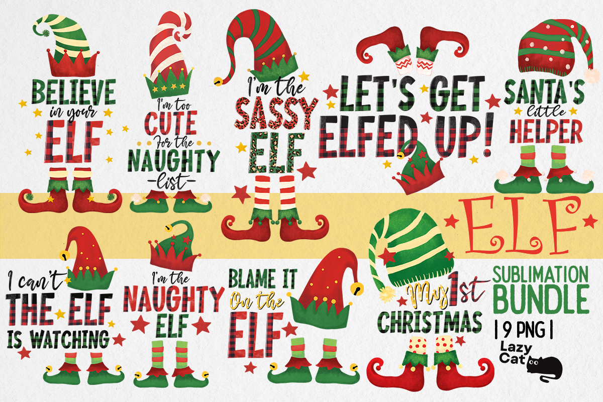 9 Designs Christmas Elf Bundle Png, Elf Png, Elf Sublimation - Inspire ...