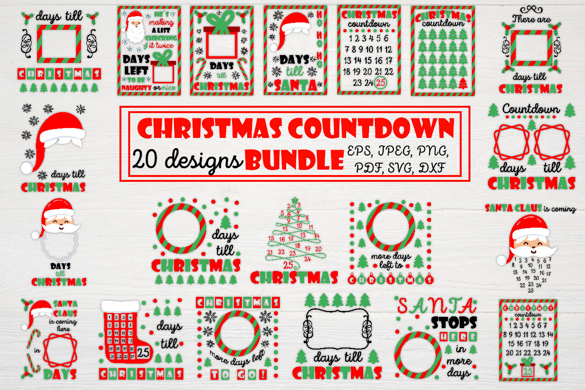 20 Designs Christmas Countdown Svg Bundle, Christmas Is Comi | Inspire ...