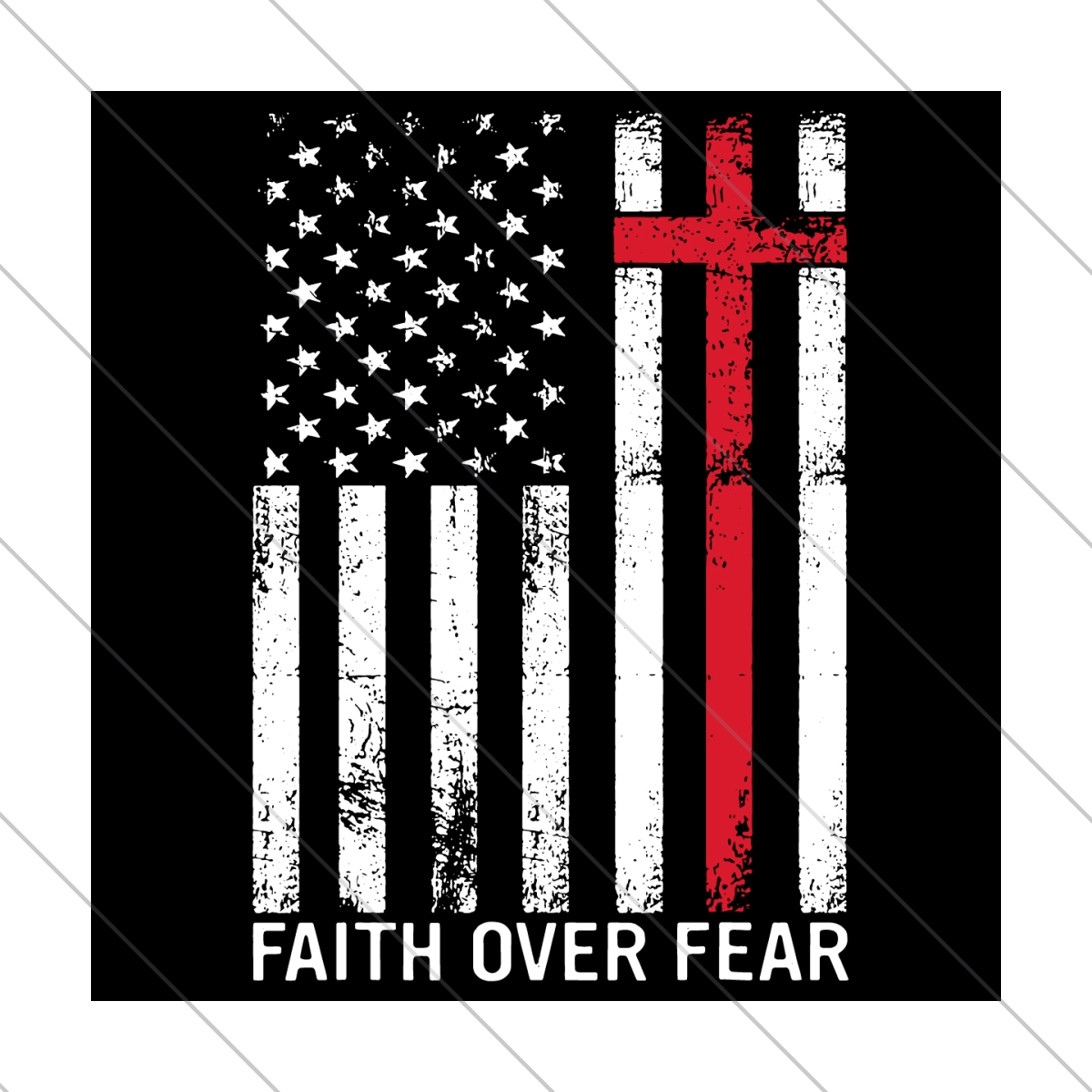 Christian Cross Faith Over Fear American Flag Svg - Inspire Uplift