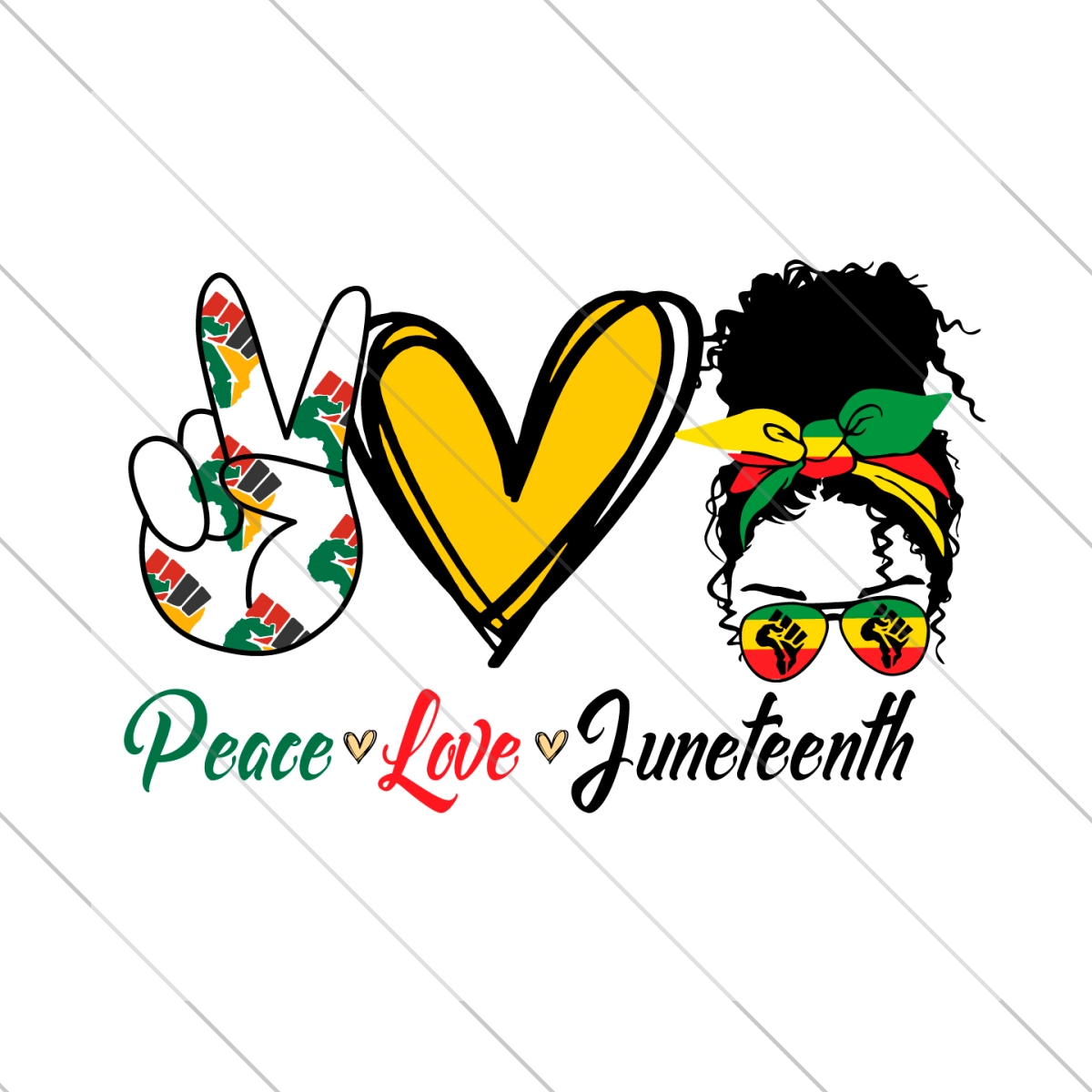 Peace Love Juneteenth Svg, Juneteenth Svg, Peace Love Svg, L | Inspire ...