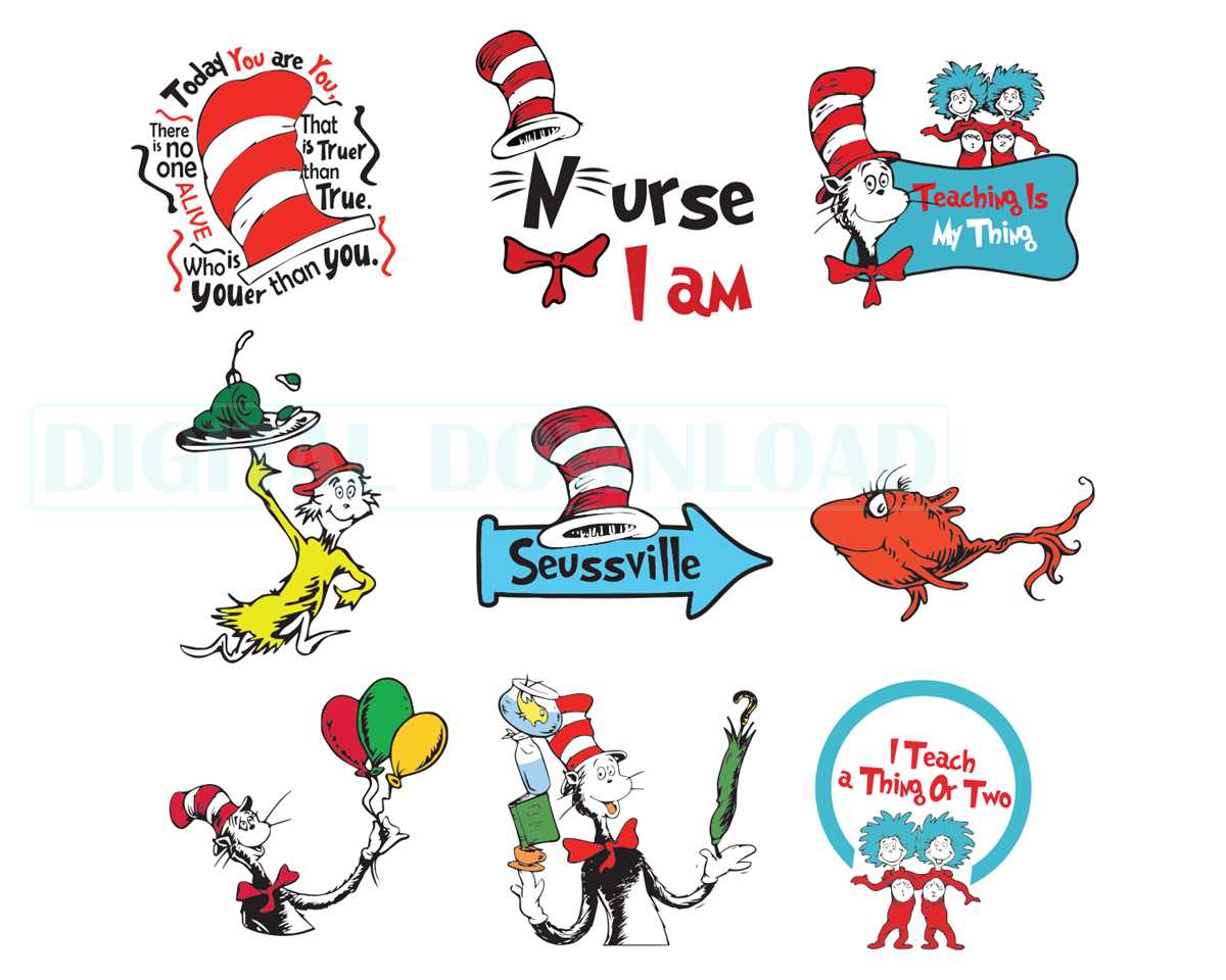 Dr Seuss Bundle Svg, Dr Seuss Svg File Design | Inspire Uplift
