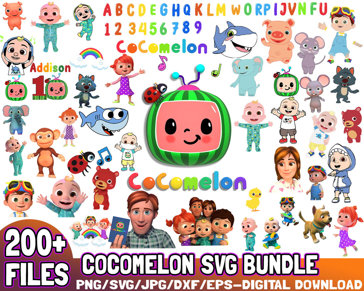 200 Files Cocomelon SVG Bundle File Digital | Inspire Uplift